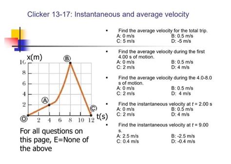 Solved Clicker Instantaneous And Average Velocity Chegg
