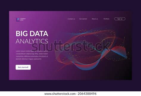 Big Data Analytics Landing Page Wave Stock Vector Royalty Free 2064388496 Shutterstock