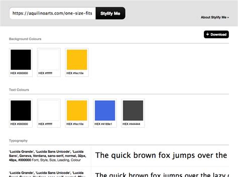 Stylify Me Create A Stylesheet By Pulling Color Image Size And Font