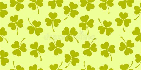 Seamless Pattern Of Clover Leaves Vector Illustration Light Green