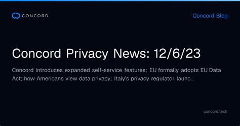 Concord Privacy News 12623