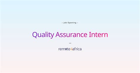 remote quality assurance intern job at it telecommunication services