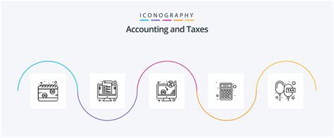 Taxes Line 5 Icon Pack Including Math Calculator Management Screen