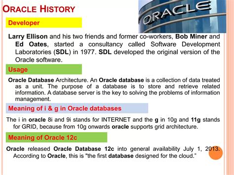 Introduction To Oracle Database Pptx Operating Systems Computer Software And Applications