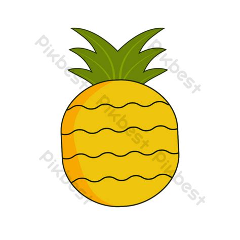 Gambar Clipart Nanas Vektor Lucu Elemen Grafis Ai Unduhan Gratis Pikbest