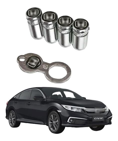 Tampa Bico V Lvula Antifurto Cromado Inox Honda Civic Mr Auto Pe As