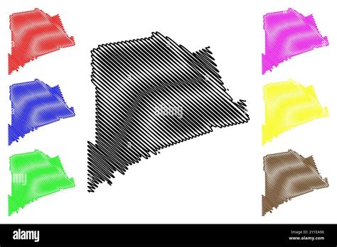 Middlesex County Canada Ontario Province North America Map Vector Illustration Scribble