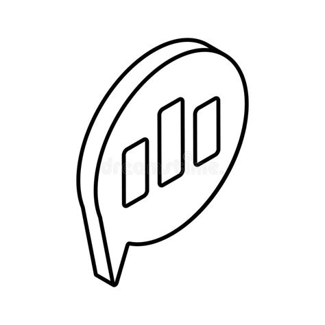Bar Chart On Chat Bubble Showing Concept Isometric Icon Of Analytical