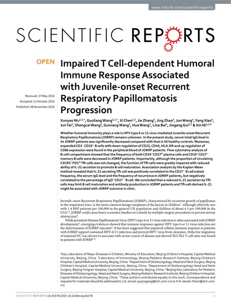 Pdf Impaired T Cell Dependent Humoral Immune Response Associated With