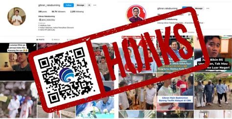 Hoax Dua Akun Instagram Mengatasnamakan Gibran Rakabuming Beredar