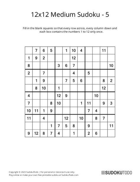 Medium Sudoku Puzzles Printable