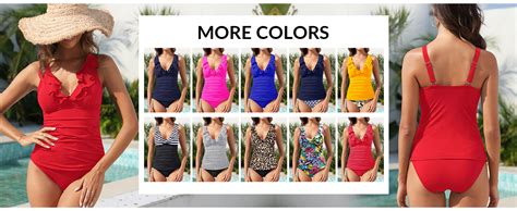 Yonique Womens Two Piece Swimsuits Ruffle Flounce Tankini