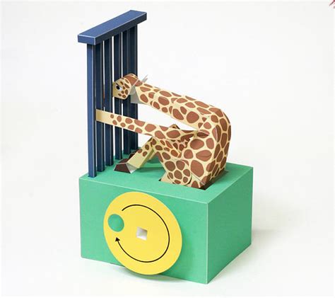机关模型日本传动可动会动的3d立体纸模型玩偶diy手工创意纸玩具 阿里巴巴