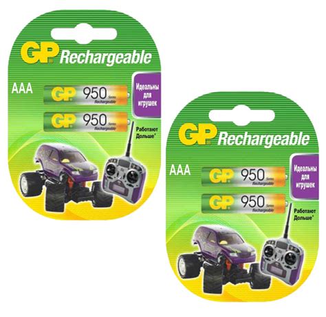 Аккумуляторные батарейки GP 950 мАч (HR03) AAA Ni-Mh мизинчиковые 1,2V ...