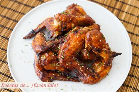 Alitas de pollo al horno con miel y salsa de soja Recetas de Escándalo