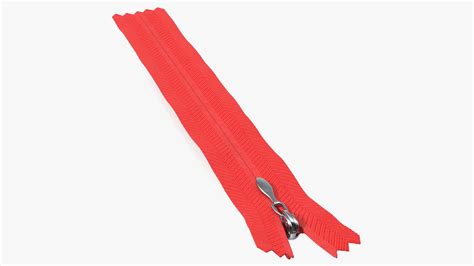 Nylon Invisible Zipper Red 3d Model 29 3ds Blend C4d Fbx Max