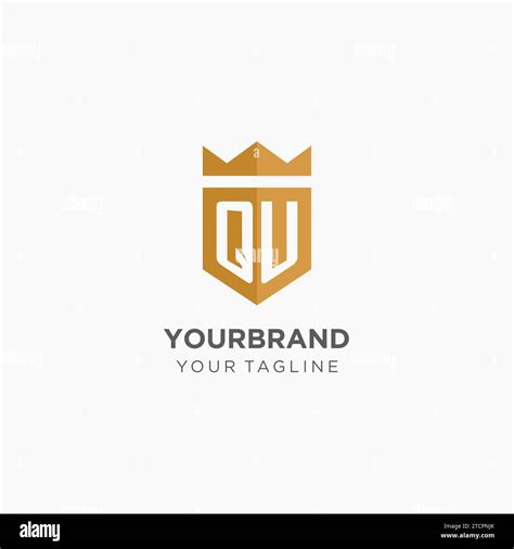 Monogram Qu Logo With Geometric Shield And Crown Luxury Elegant Initial Logo Design Vector