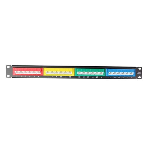 1u Cat5e Colored Utp Network Patch Panel With Angled Jacks Network