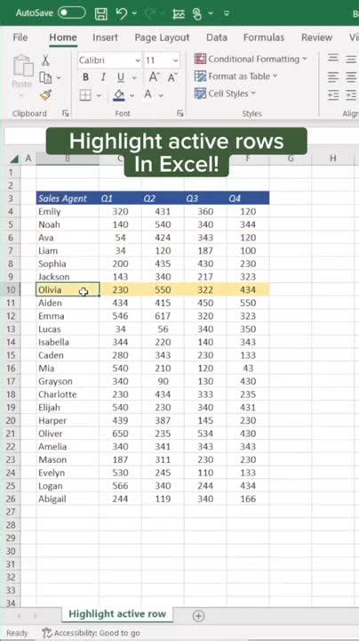 Mehrash Malik On Linkedin Automatically Highlight Selected Row In Excel