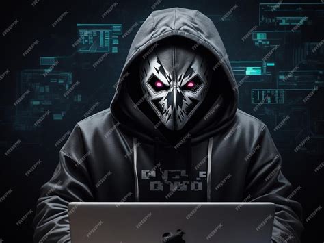Premium Photo Hacker And Malware Concept Dangerous Hooded Hacker Man