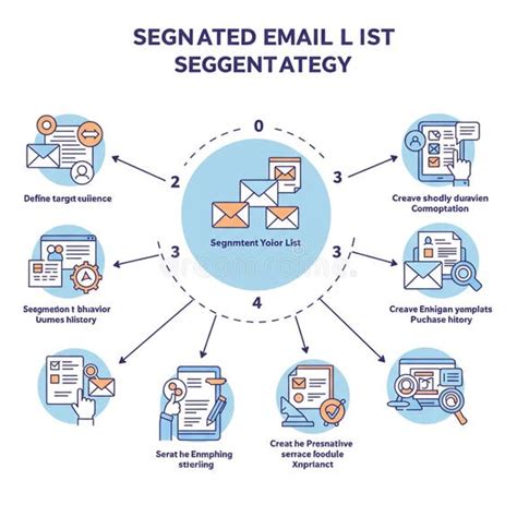 Circular Flowchart Illustrating Segmented Email List Strategies With Misspelled Text It Stock