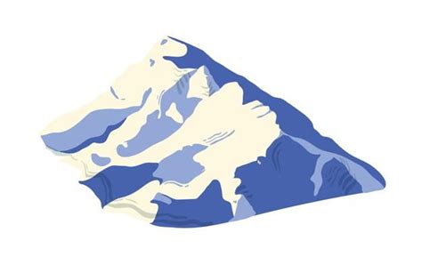 흰색 배경에 격리된 얼음 눈 또는 빙하로 덮인 산맥 모험 여행 하이킹 탐험을 위한 마운트 자연 지형 관광 명소입니다 다채로운 벡터 일러스트 레이 션