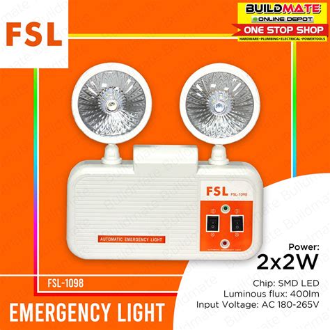 Fsl Automatic Emergency Led Light 2 X 2 Watts Fsl 1098 •buildmate
