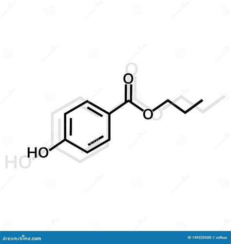 Propylparaben Paraben Preservative Molecule Flat Icon Style Oxygen