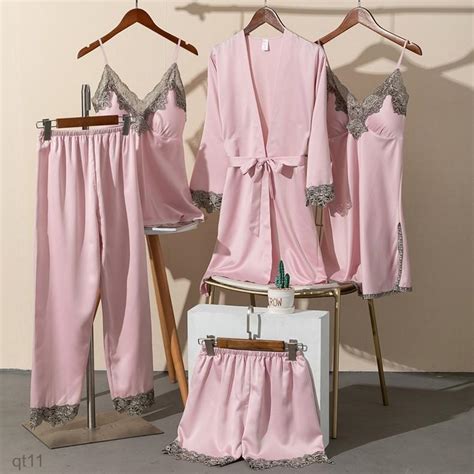 Set 5 Piese Pijamale Dama Satin Emagro