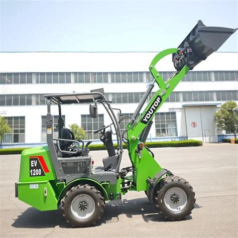 1200kg Mini 4 Wheel Drive Compact Electric Wheel Loader Hoflader With Wheel Loader Attachments