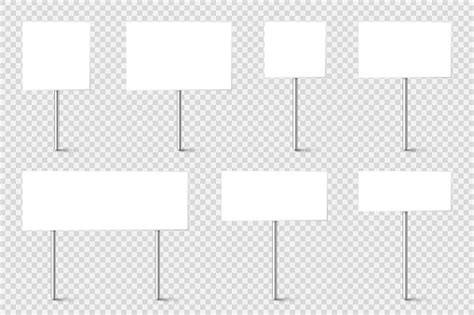 텍스트 가 있는 빈 보드 투명한 배경에 고립된 항의 표지판 현실적인 데모 또는 광고 배너 스트라이크 액션 골판지 플래카드 모형 벡터 일러스트레이션 0명에 대한 스톡 벡터