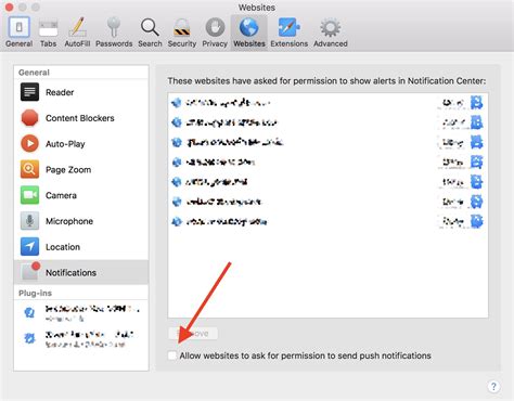 Disable Allow Permission To Send Push Notification In Safari 111