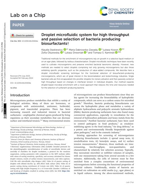 Pdf Droplet Microfluidic System For High Throughput And Passive