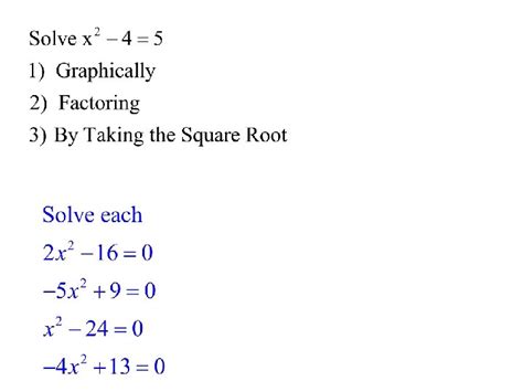 Module 11 Lesson 11 1 Solving Quadratic Equations