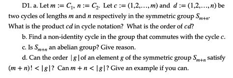 Solved D1 A Let M C N C2 Let C 12 M And