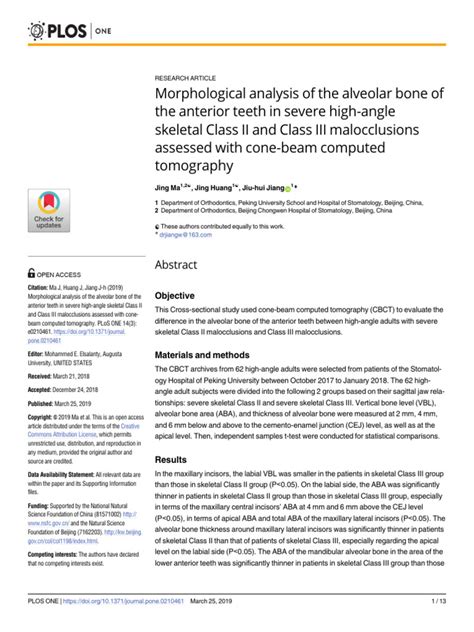 Morphological Analysis Of The Alveolar Bone Of The Anterior Teeth In