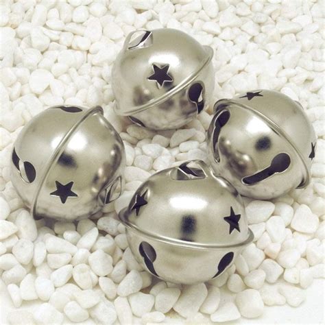 Silver Jingle Bells For Christmas Craft Decorations