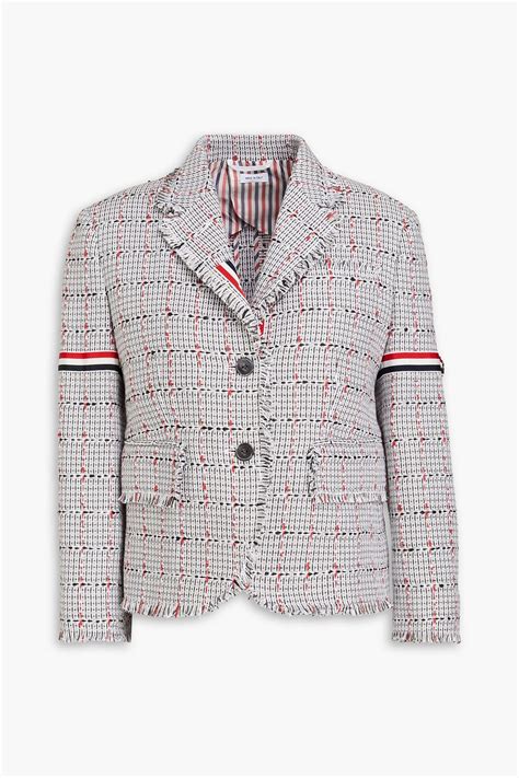 THOM BROWNE Checked Cotton Blend Tweed Blazer THE OUTNET