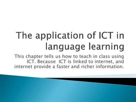 Application Of Ict
