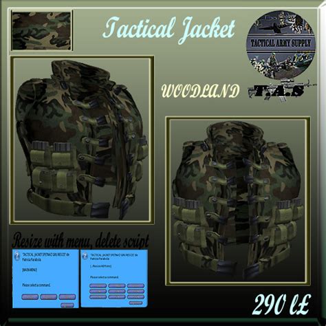 Second Life Marketplace Box Tactical Jacket Camo Woodland
