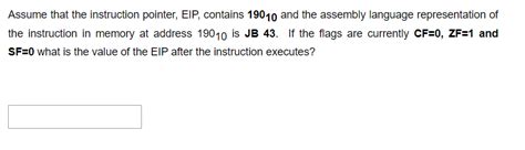 solved question 1 the following instruction is executed