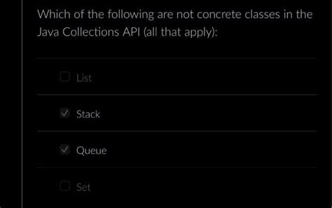Solved Which Of The Following Are Not Concrete Classes In