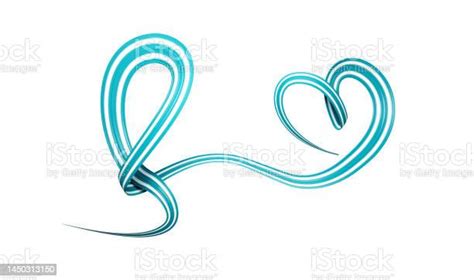 자궁 경부암 인식 현실적인 청록색과 흰색 리본 1월은 암 인식의 달입니다 3d 그림 월에 대한 스톡 사진 및 기타 이미지 월 자궁경부암 1월 Istock