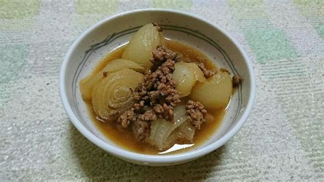 新玉ねぎと豚ひき肉の煮物 By うさこのおうち 【クックパッド】 簡単おいしいみんなのレシピが350万品