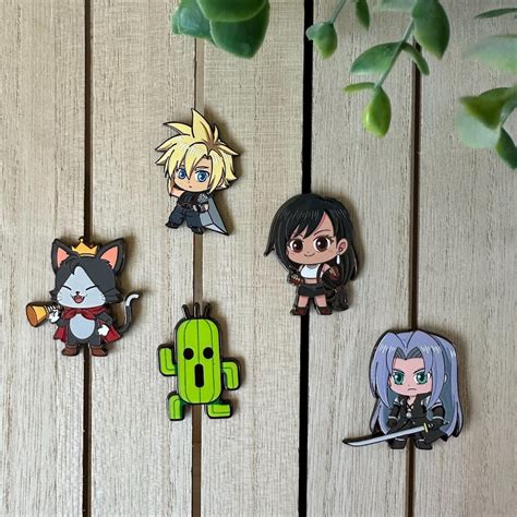 Chibi Ff7 Character Pins Etsy