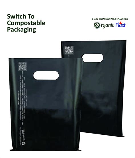 Plain Compostable Shopping Bag For Apperals Promotion Handle Type