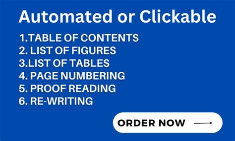 Create Automated Table Of Contents List Of Figures And Page Numbering In Word By Novadean Fiverr