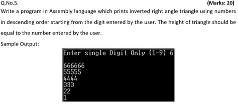 solved q no 5 marks 20 write a program in assembly