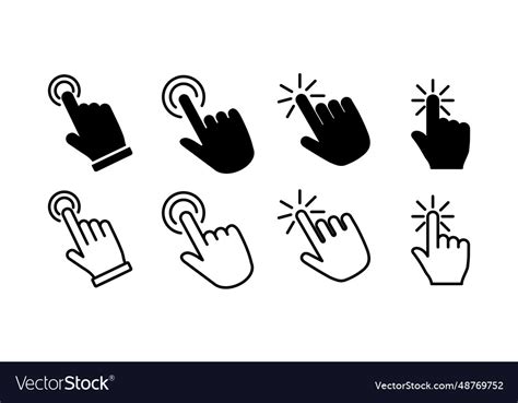 Hand Click Icon Clicking Finger Pointer Royalty Free Vector