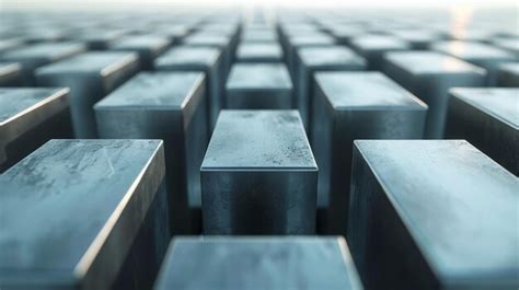 3d Rectangular Prisms Aligned In A Grid Formation Creating A Sense Of Precision And Regularity